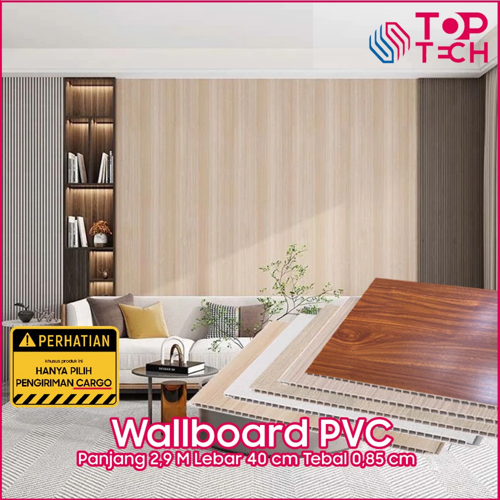 Jual Toptech - Wallboard PVC Motif Kayu Panjang 2,9 Meter Lebar 40cm ...