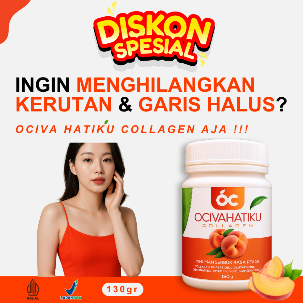 Jual (PROMO) Ociva Collagen Drink Minuman Bubuk L - Gluthatione Memutihkan Kulit Halal BPOM 130g ...