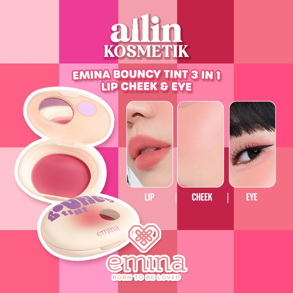 Jual Emina Bouncy Tint 3 in 1 Lip Cheek & Eye | Blurry Lip Color ...