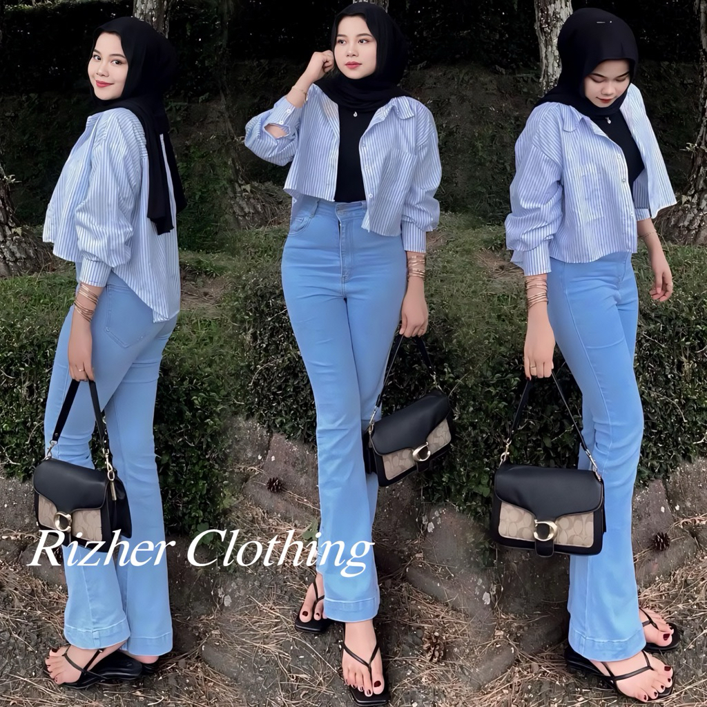 Jual Cutbray Jeans Wanita Highwaist Strecht Viral Kekinian - HW Celana ...