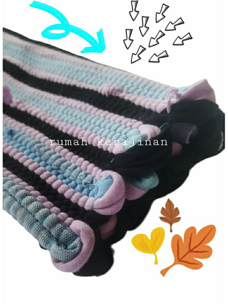 Jual kesed tenun pelangi premium murah anti slip/keset kaki/keset murah ...