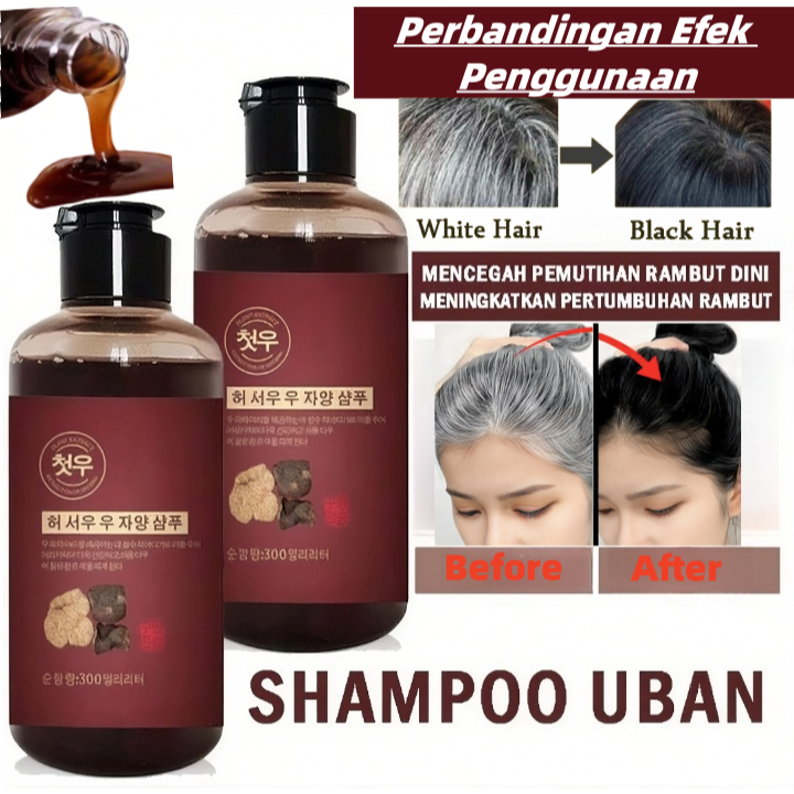 Jual 【100% Efektif】Shampo Penghitam Rambut Uban 300ML - Cat Rambut ...