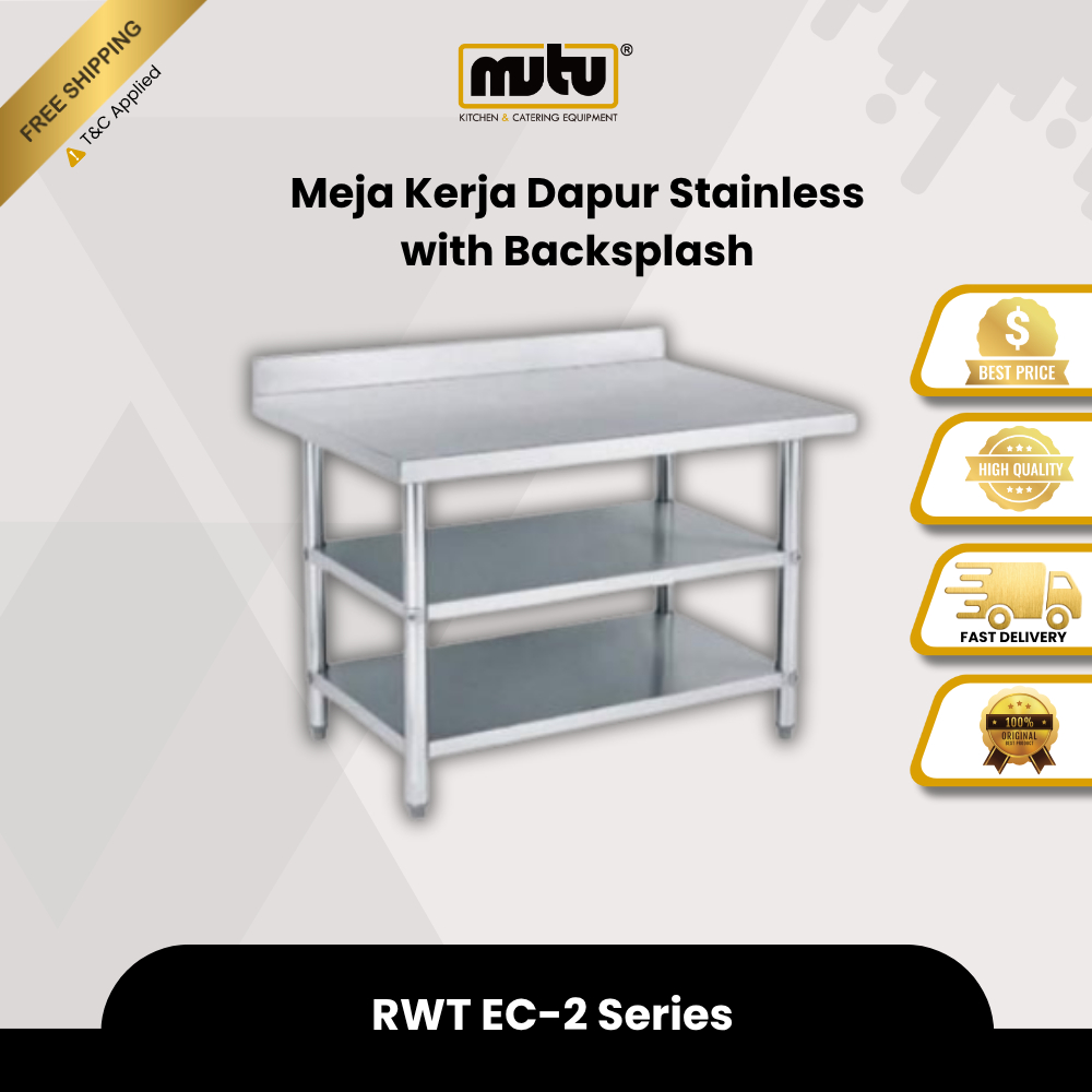 Jual Meja Dapur Stainless Steel Working Table 3 Layer Backsplash RWT ...