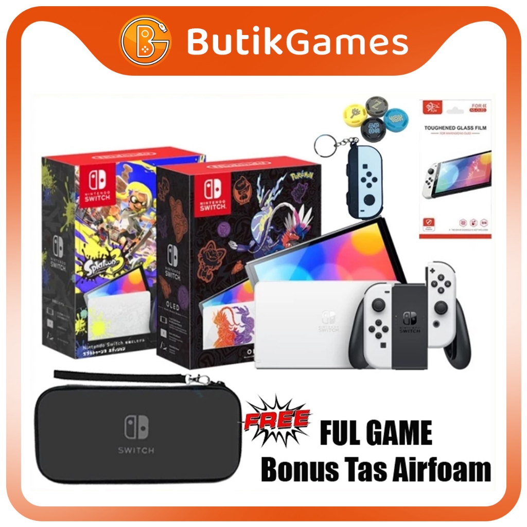 Jual Nintendo Switch OLED Console CFW 128GB 256GB 512GB 1TB Putih Full Game + Bonus Tas Airfoam ...