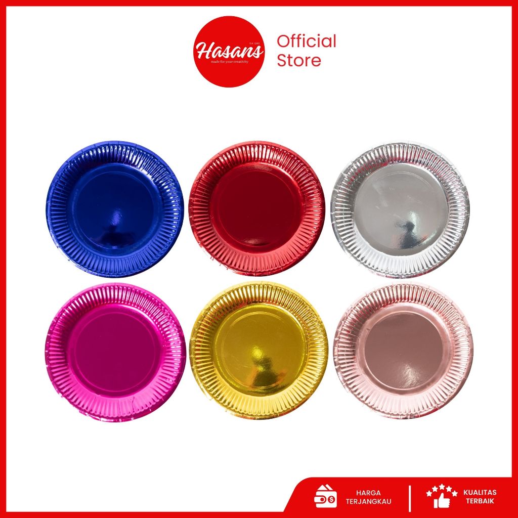 Jual [10 Pcs] Piring Kertas Polos Metalik / Paper Plate / Piring Ulang ...