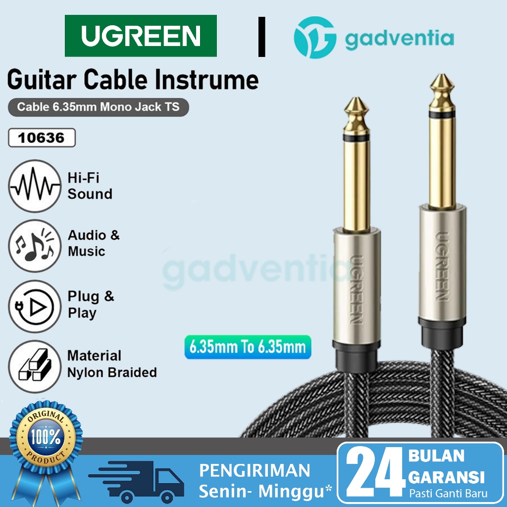 Jual UGREEN Kabel Gitar Dual Jack 6.5mm Untuk Amplifier Stereo Gitar ...