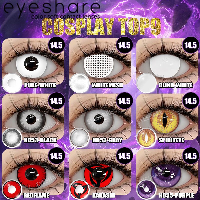 Jual Eyeshare Softlens 14.5MM 1Pasang Lensa Kontak Putih Buta Putih ...