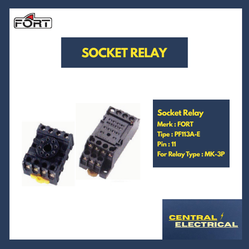 Jual FORT Socket Relay 11 Pin for Relay MK-3P Merk Fort Tipe PF113A-E ...