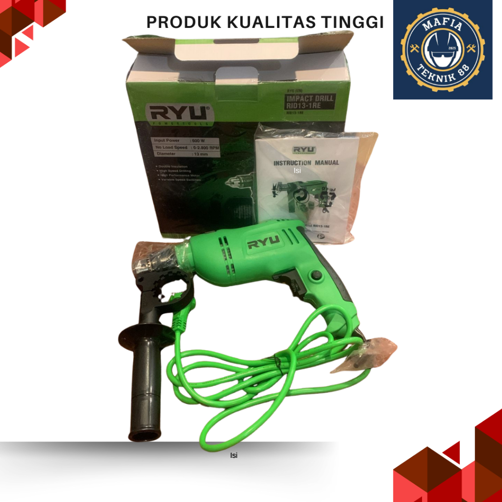 Jual Ryu Impact Drill 13mm 600W 2.800rpm Beton | Shopee Indonesia