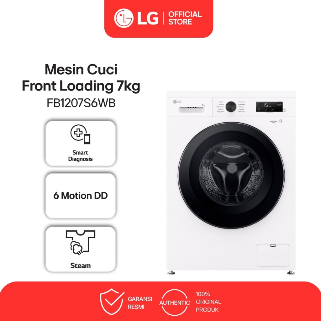 Jual LG Mesin Cuci Front Loading 7kg - 6 Motion DD - Steam - Inverter ...