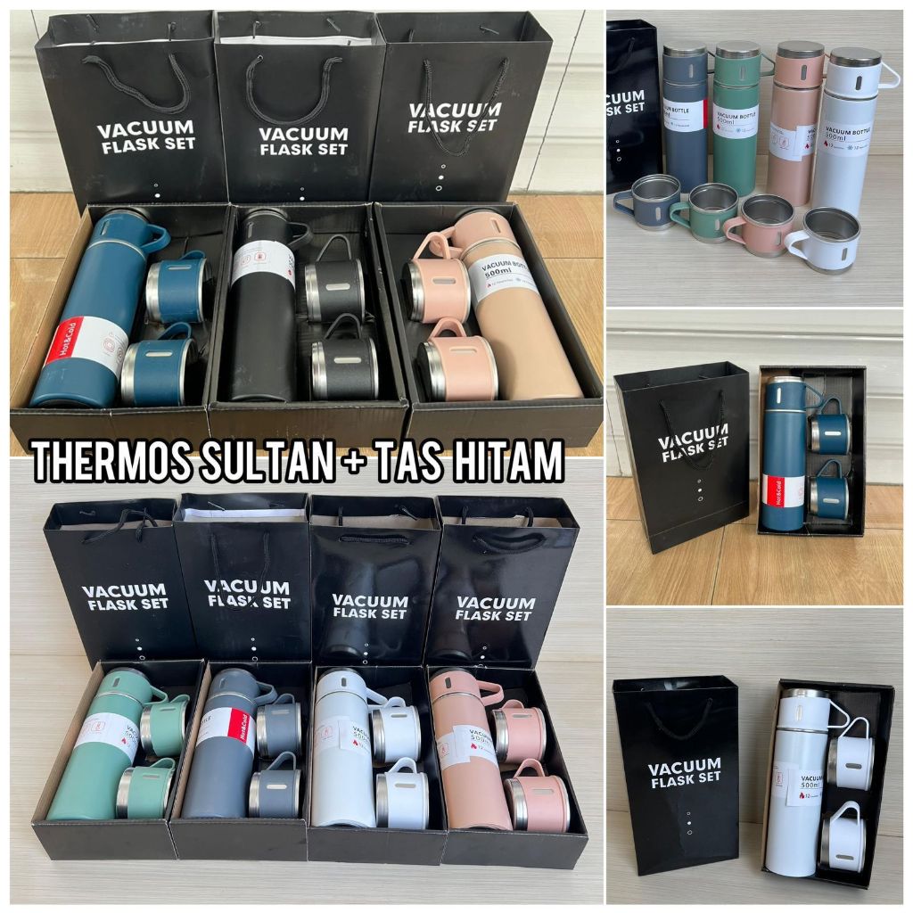 Jual Termos Sultan Vacuum Set Gift Box Hampers 500ML / Thermos Sultan ...