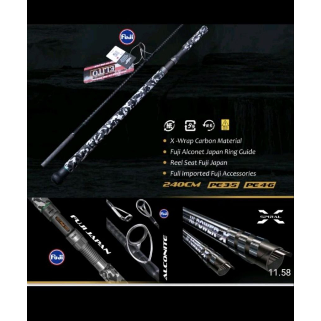 Jual joran popping elito gt hunter fuji alconet 802 240 cm pe 3 5 atau ...