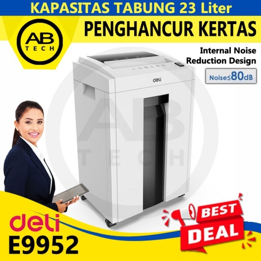 Jual Deli Paper Shredder E9952 Mesin Penghancur Kertas 23L Garansi ...