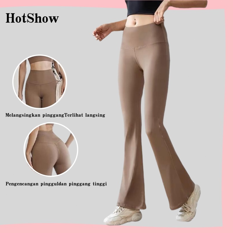 Jual 【Ready】Celana Cutbray Legging Olahraga Wanita Flare Sport High Waist Yoga Pants gym ...