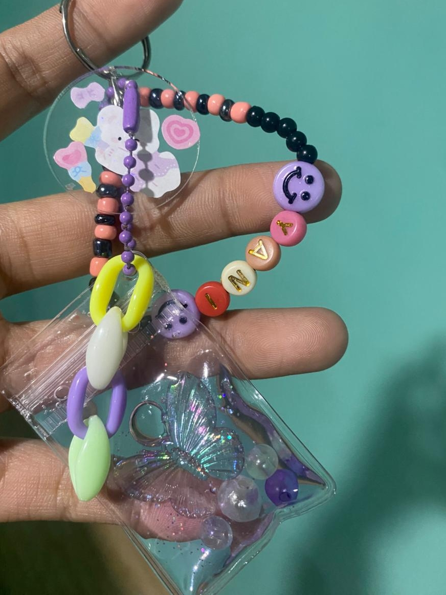 Jual GANTUNGAN KUNCI GELANG CUSTOM NAMA | BUTTERFLY | KEYCHAIN SACHET ...