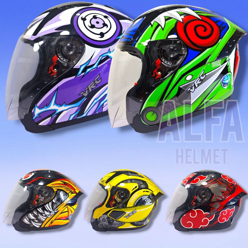 Jual Helm Vrc Half Face Original Norisk / Helm Vrc Motif Kartun Naruto ...