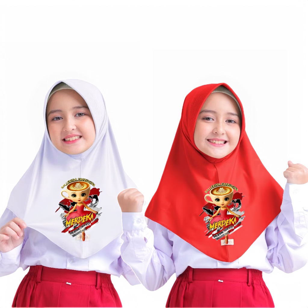Jual Hijab anak merah putih spesial kemerdekaan 3-8 tahun jilbab ...