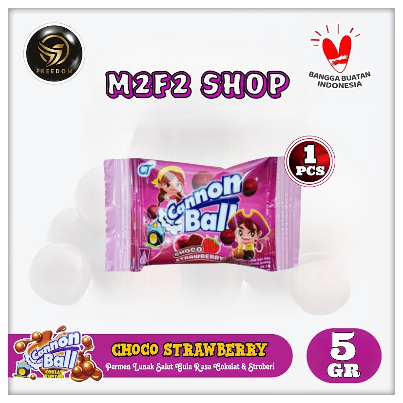 Jual Permen Lunak Cannon Ball Choco Strawberry | Rasa Cokelat Stroberi ...