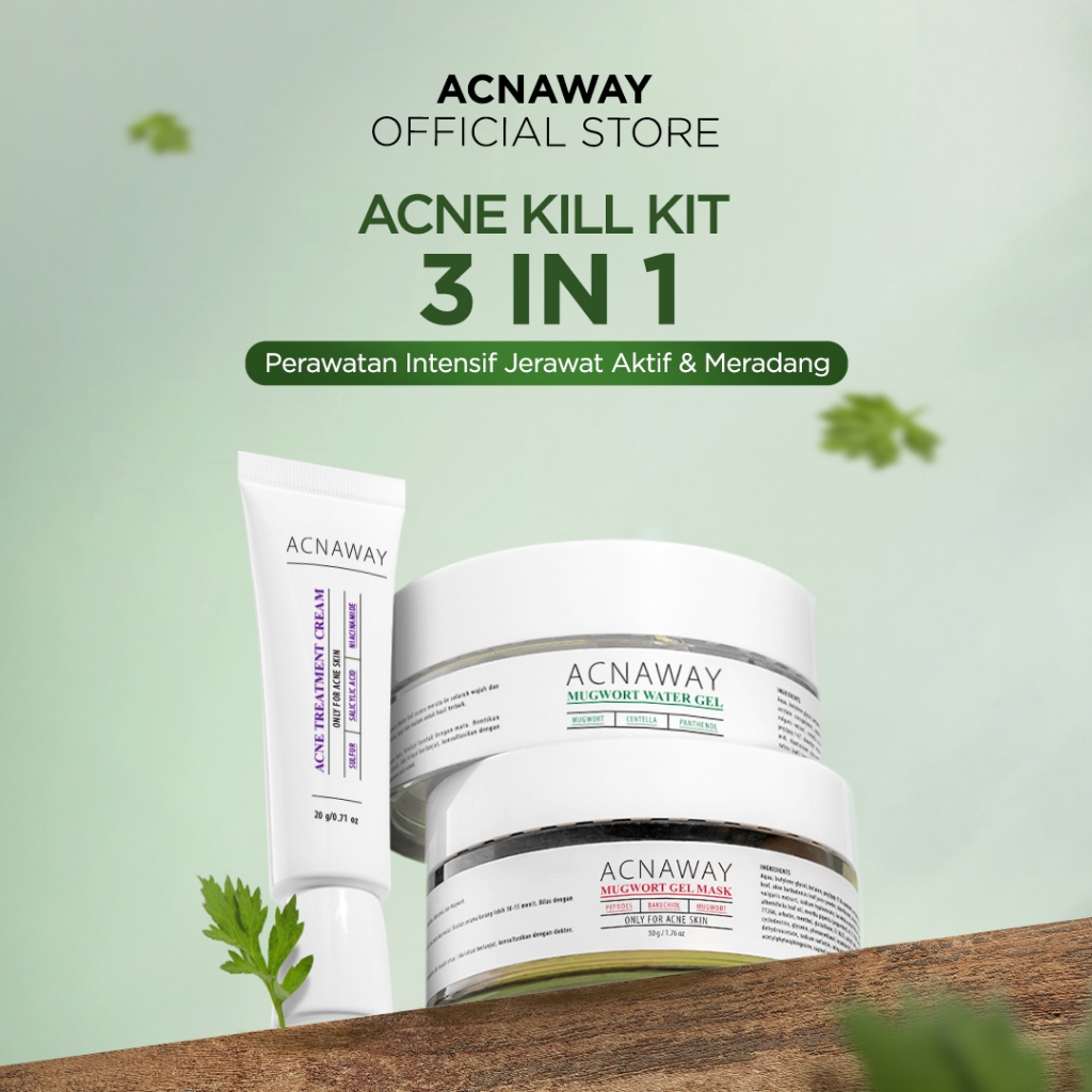 Jual ACNAWAY Bundle 3 in 1 Acne Kill Kit - Mugwort Gel Mask + Mugwort ...