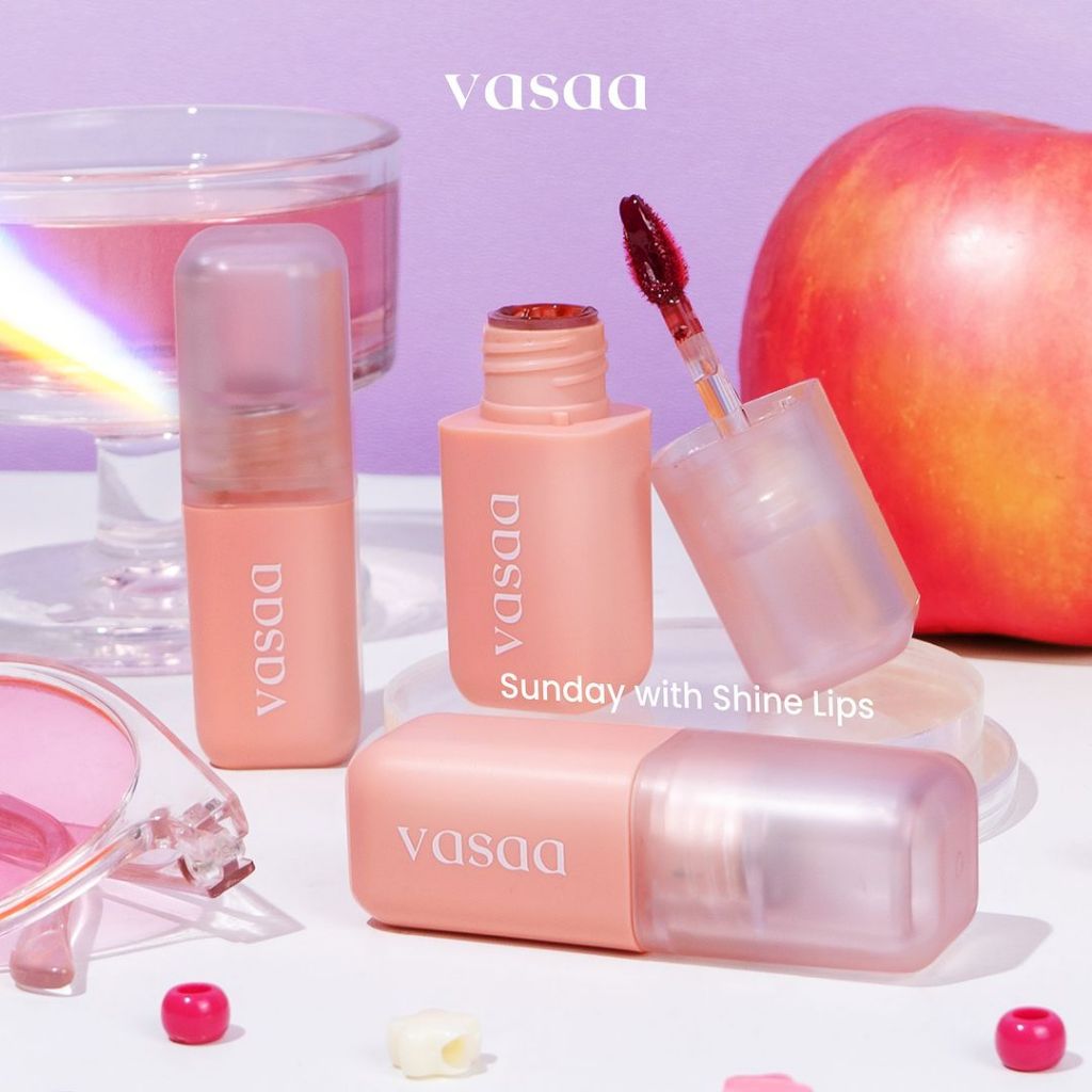 Jual Vasaa Lip Tint Soft Glossy Stain 3g Gel Liptint Glossy Stain Lip ...