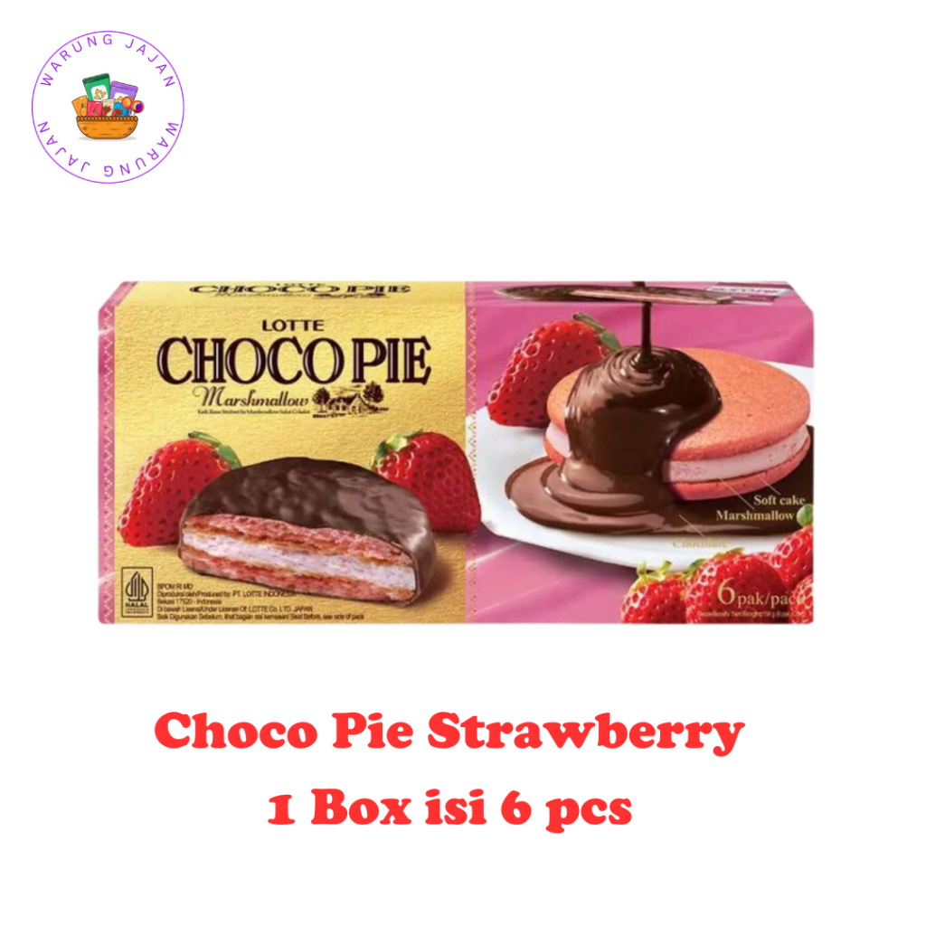 Jual Choco Pie Strawberry - 1 Box isi 6 Pcs | Shopee Indonesia