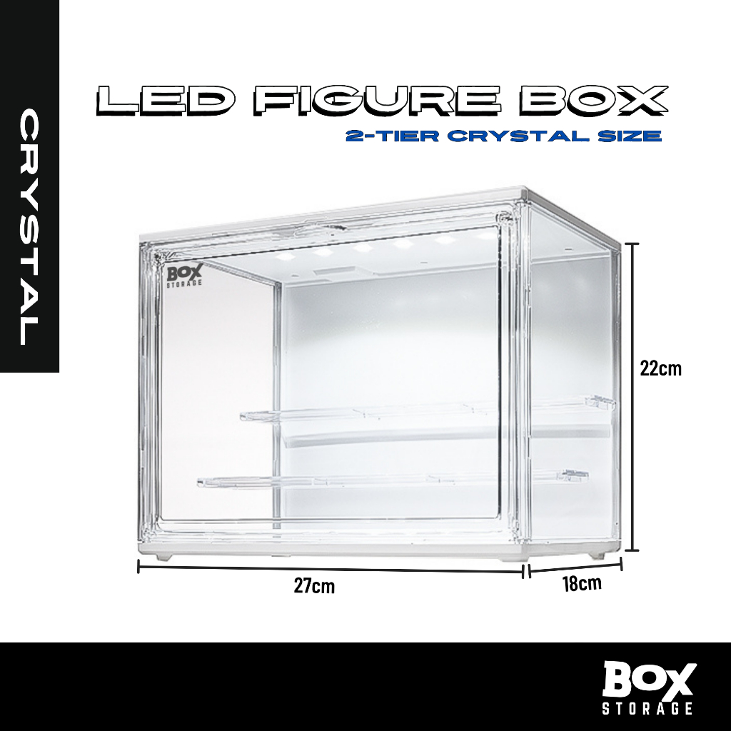 Jual BOXSTORAGE「LED」Crystal 2-Tier Light Up Figure Display Box Acrylic ...