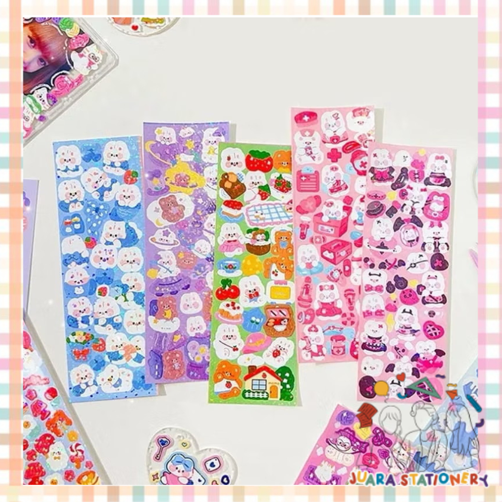 Jual (285) 1 Lembar Sticker Glitter Cartoon / Sticker Journaling ...