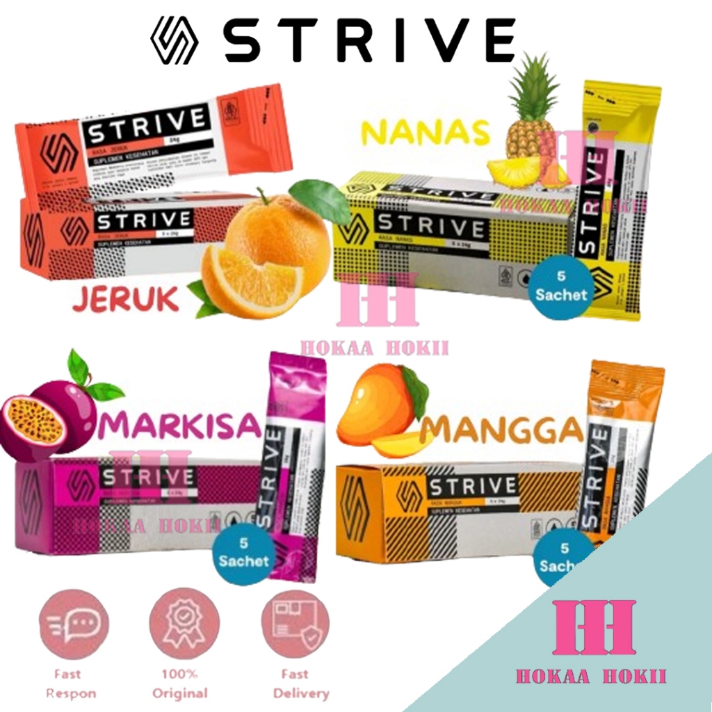 Jual Strive Energy Gel 1 Box 5 Sachet 24 gr | Nanas | Mangga | Markisa | Shopee Indonesia