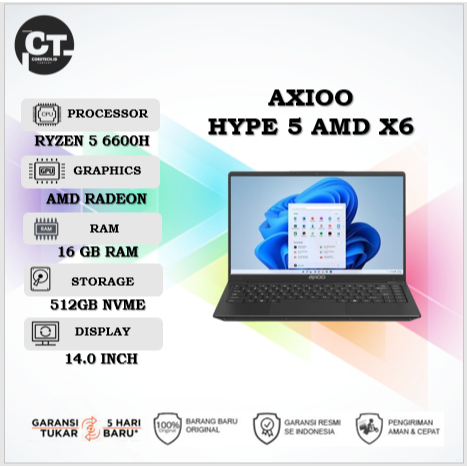 Jual AXIOO HYPE 5 AMD X6 RYZEN 5 6600H 16GB 512GB | Shopee Indonesia