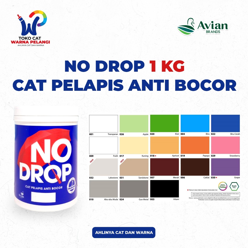 Jual Cat Nodrop No Drop Pelapis Anti Bocor 1 Kg | NO DROP WATER ...