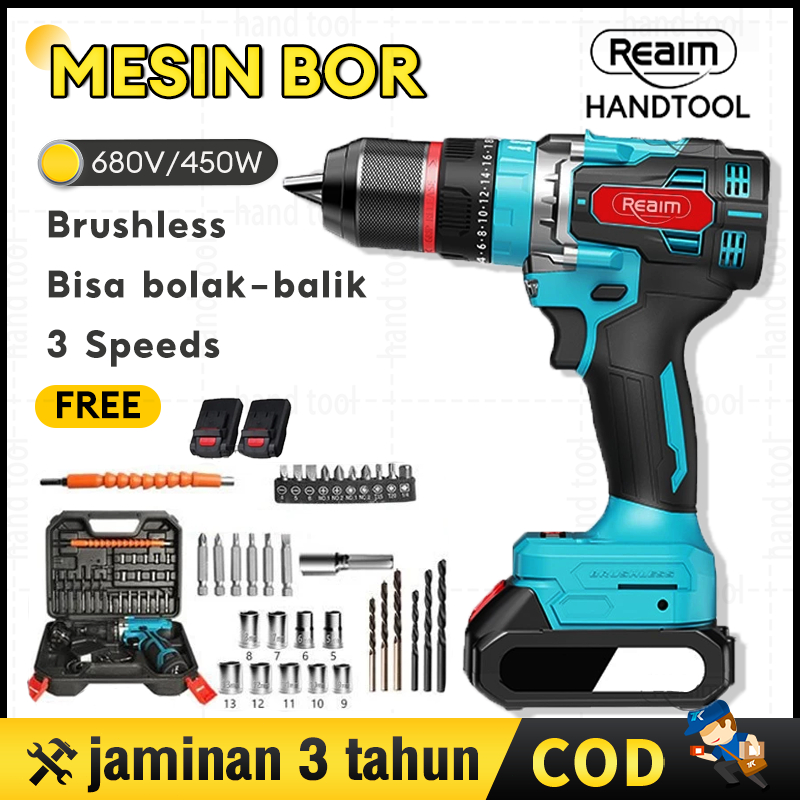 Jual Mesin Bor Baterai 688Vf Brushless Upgraded Version Impact Drill ...