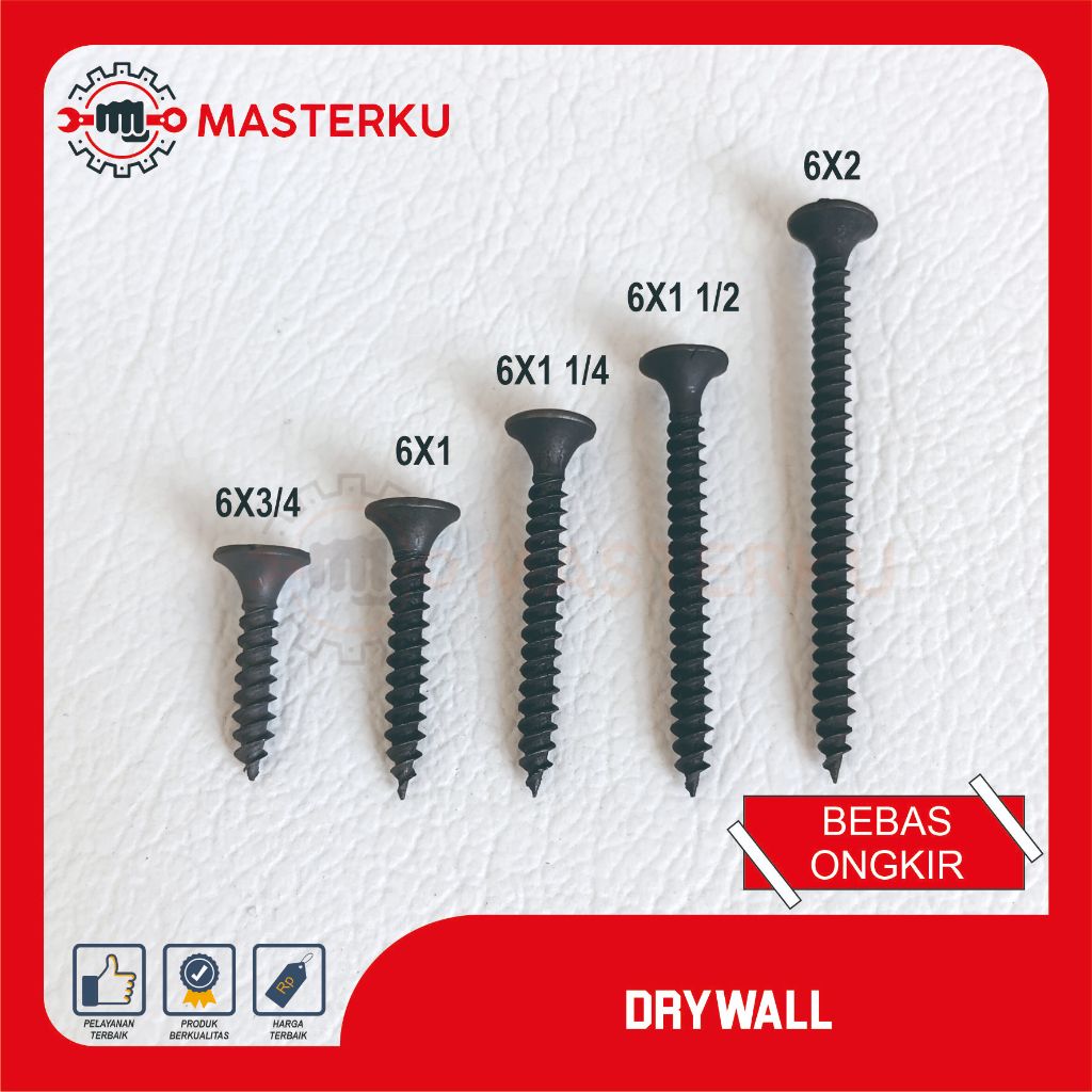 Jual BAUT DRYWALL / SEKRUP ISI 50 PCS /SCREW DRYWALL / BAUTDINDING ...