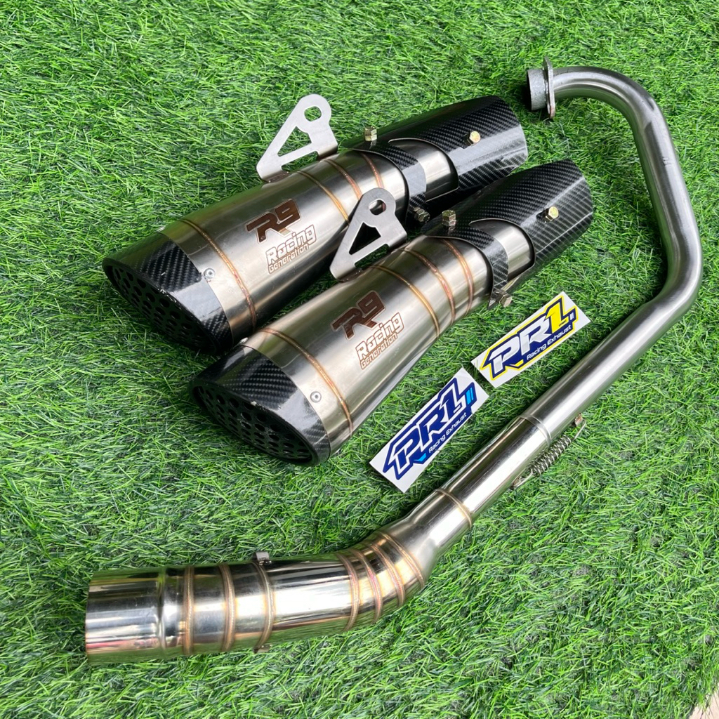 Jual KNALPOT RACING R9 H2 TAMENG KARBON PNP R15 CB150R GSX VIXION BYSON ...