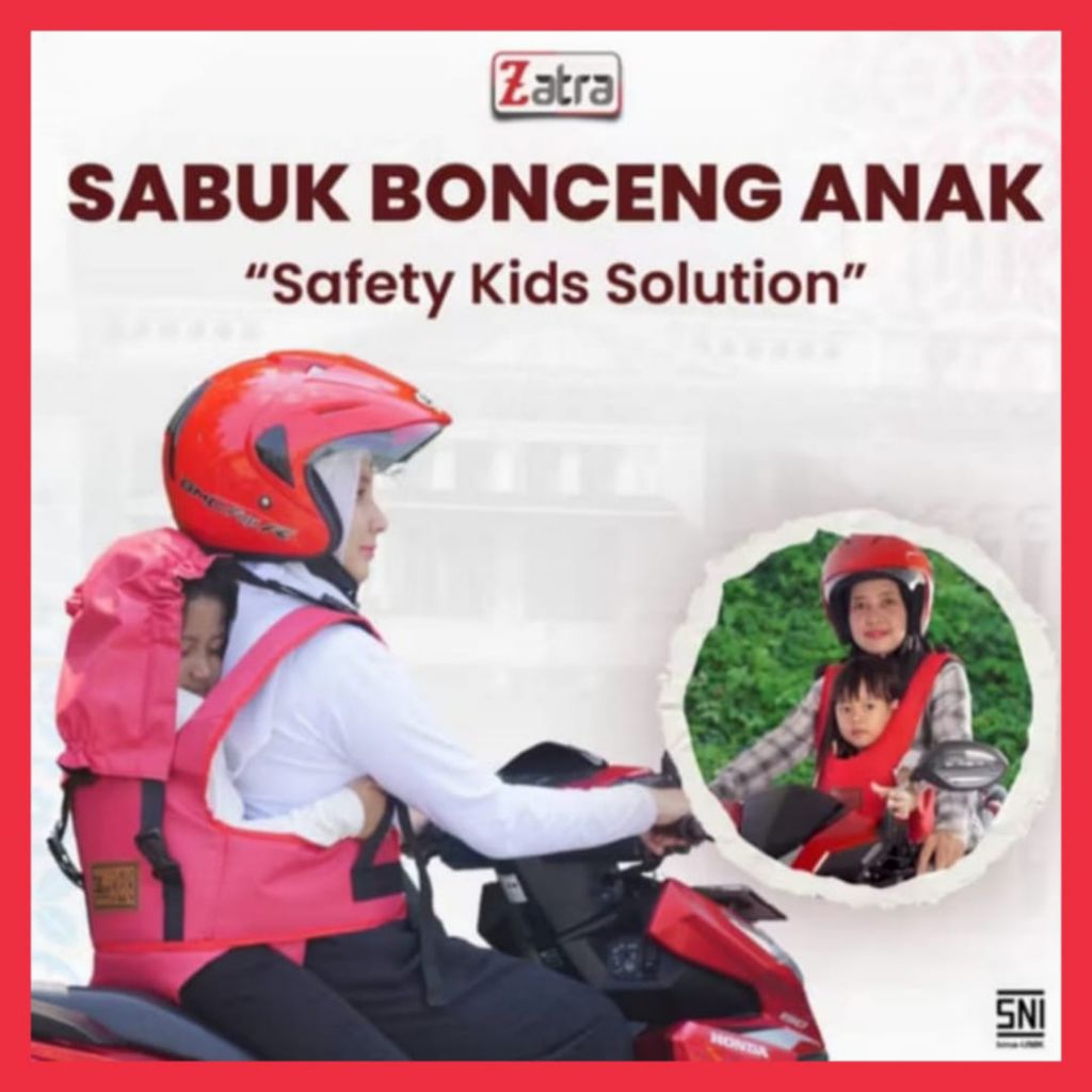 Jual Sabuk Bonceng Anak Zatra Dengan Topi dan Celana Pengaman Boncengan ...
