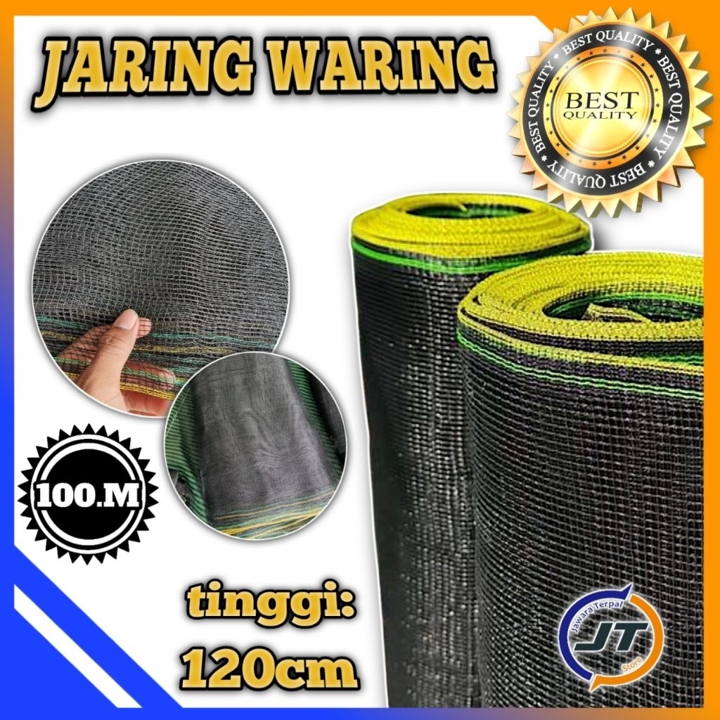Jual Jaring Waring Hitam Pagar tanaman Pagar ayam 1 rol panjang 100m ...