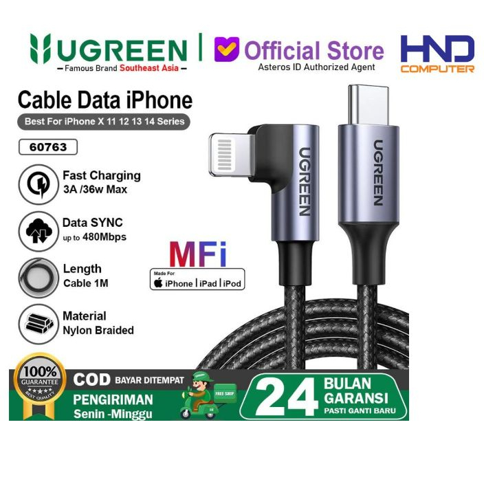 Jual UGREEN Kabel Data Lightning Mfi For iPhone 11 12 13 14 Fast ...