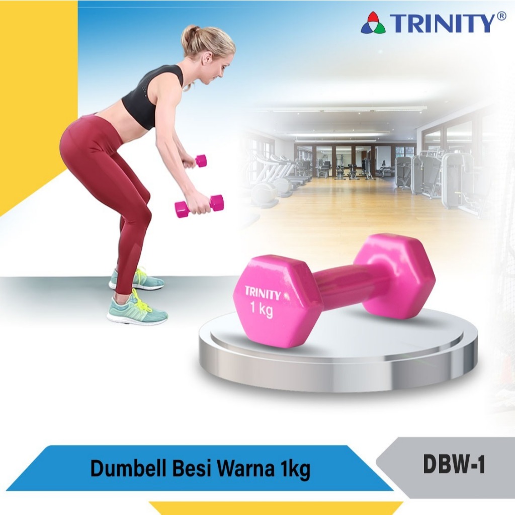 Jual Dumbell Besi Warna 1kg - DBW-1-TRINITY | Shopee Indonesia
