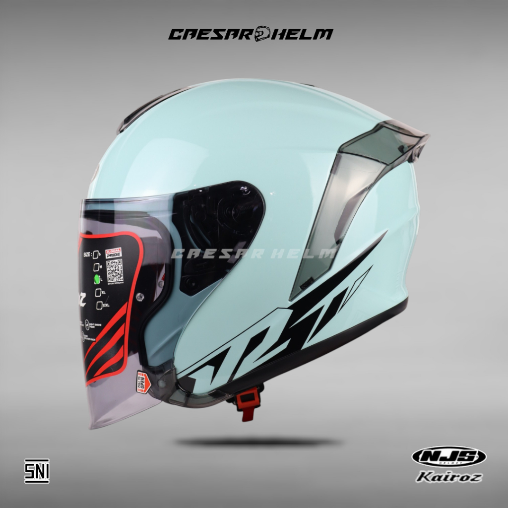 Jual NJS Kairoz V2 Solid Gen 1 - Easy Green - Helm Half Face | Shopee ...