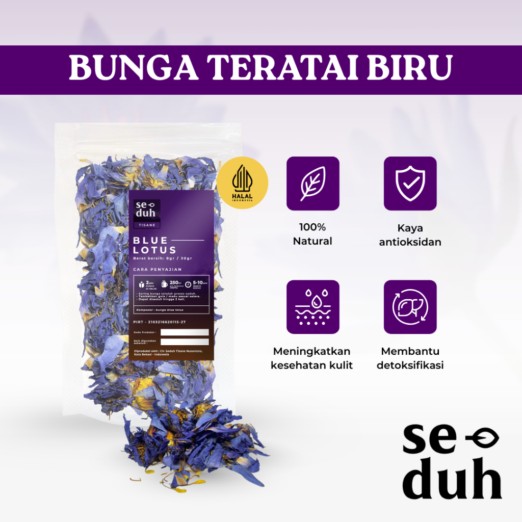 Jual Seduh Blue Lotus Flower Tea / Teh Bunga Teratai Biru / Flower Tea ...