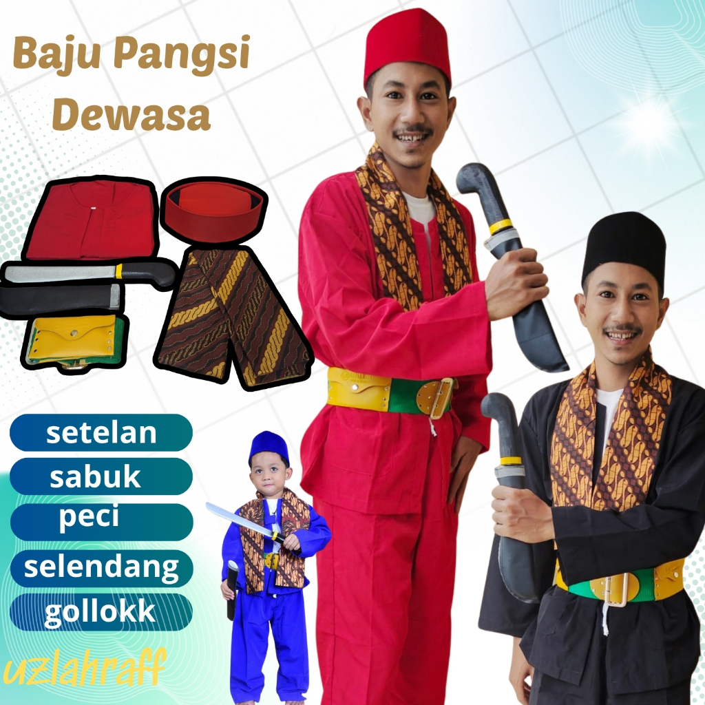 Jual Baju pangsi setelan sabuk peci selendang golok Mainan Untuk Dewasa ...