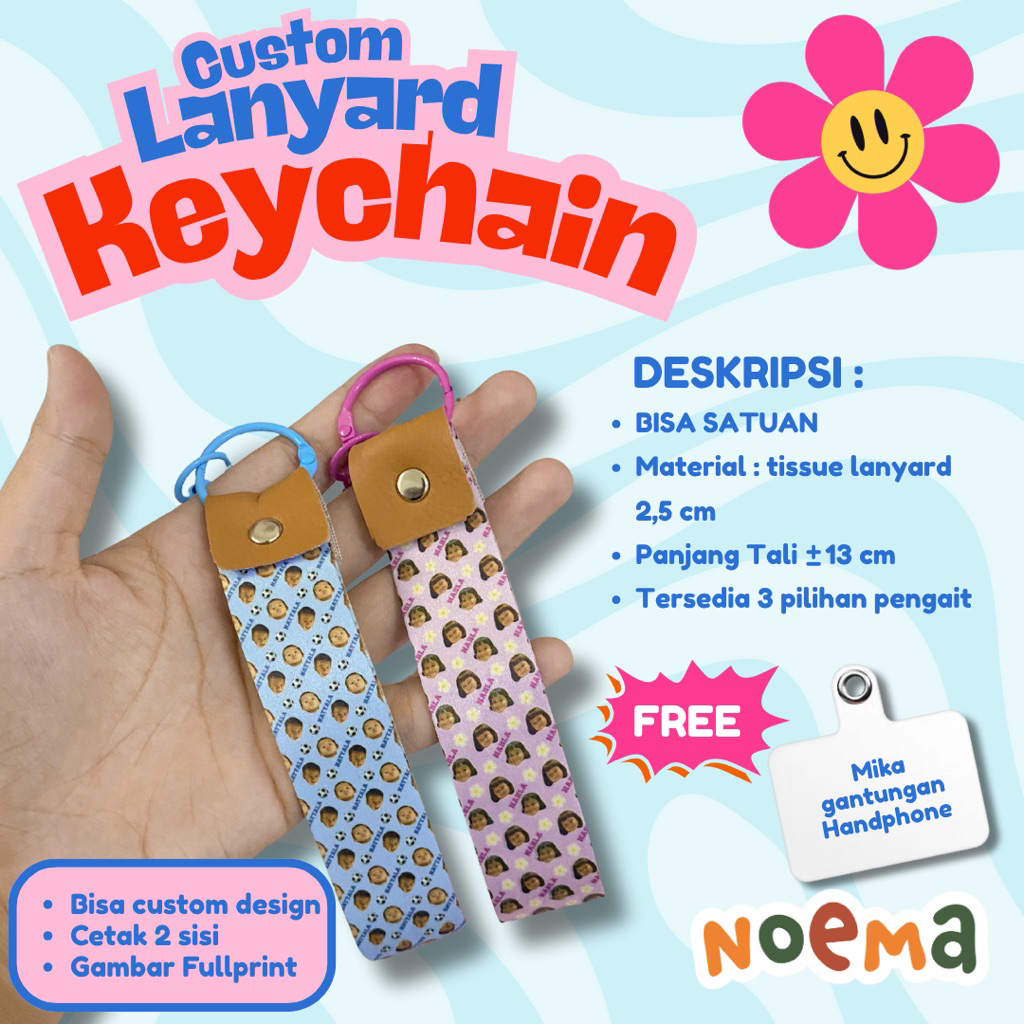 Jual NOEMA - CUSTOM Lanyard Keychain 2.5cm / Gantungan nama ...