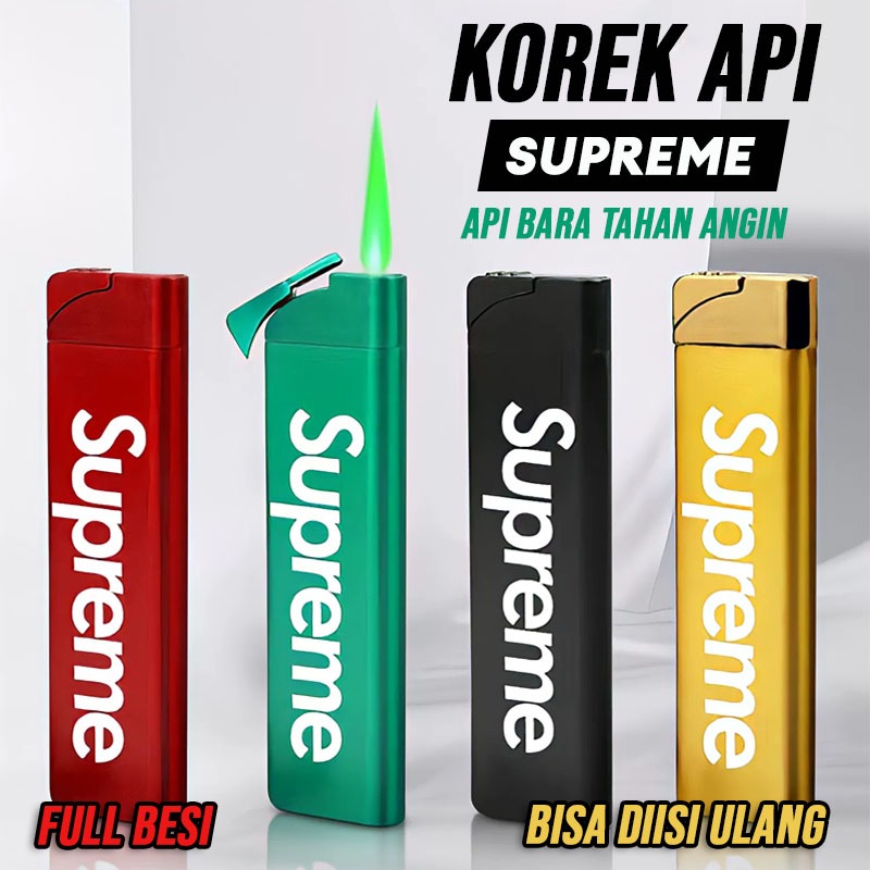 Jual BBAK Korek Api Bara SUPREME Windproof Korek Besi Tahan Angin Bisa ...