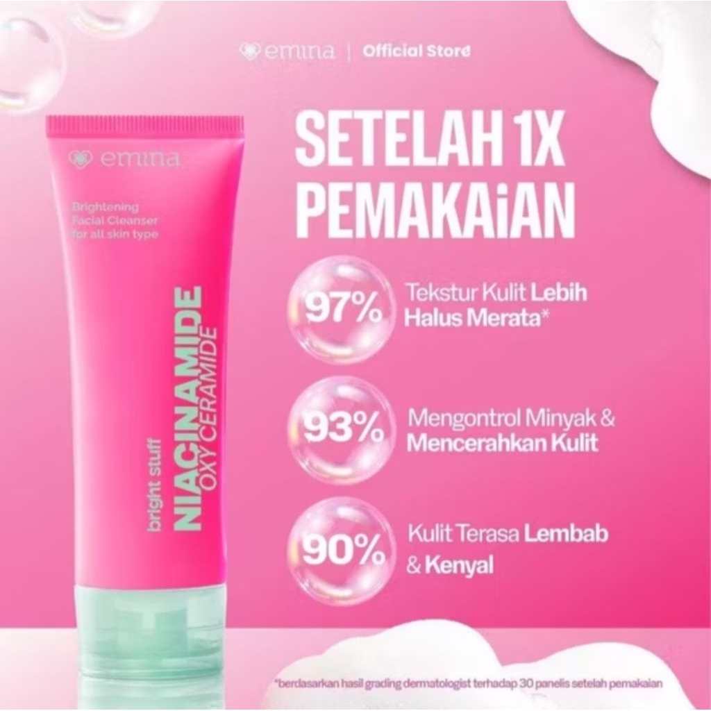 Jual EMINA Niacinamide Oxy Ceramide, Brightening Facial Cleanser for ...