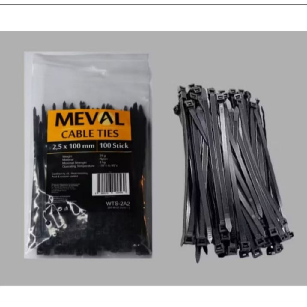 Jual Meval Kabel Ties 2,5mm x 10cm- Isi 100pcs - Hitam dan Putih ...