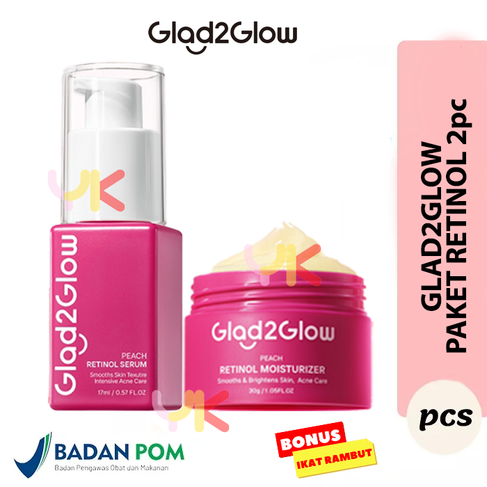 Jual 【Retinol Set】Glad2Glow 2pcs bundle Skincare Paket---Moisturizer ...