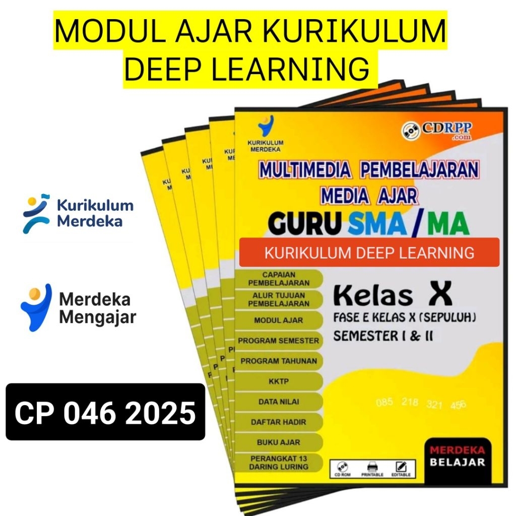 Jual RPP/MODUL AJAR SMA KELAS X KURIKULUM DEEP LEARNING TERBARU CP 046 ...