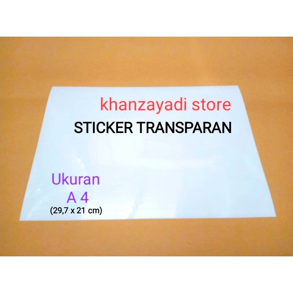 Jual Kertas stiker transparan A4 sticker transparant bening (glossy) A4 ...