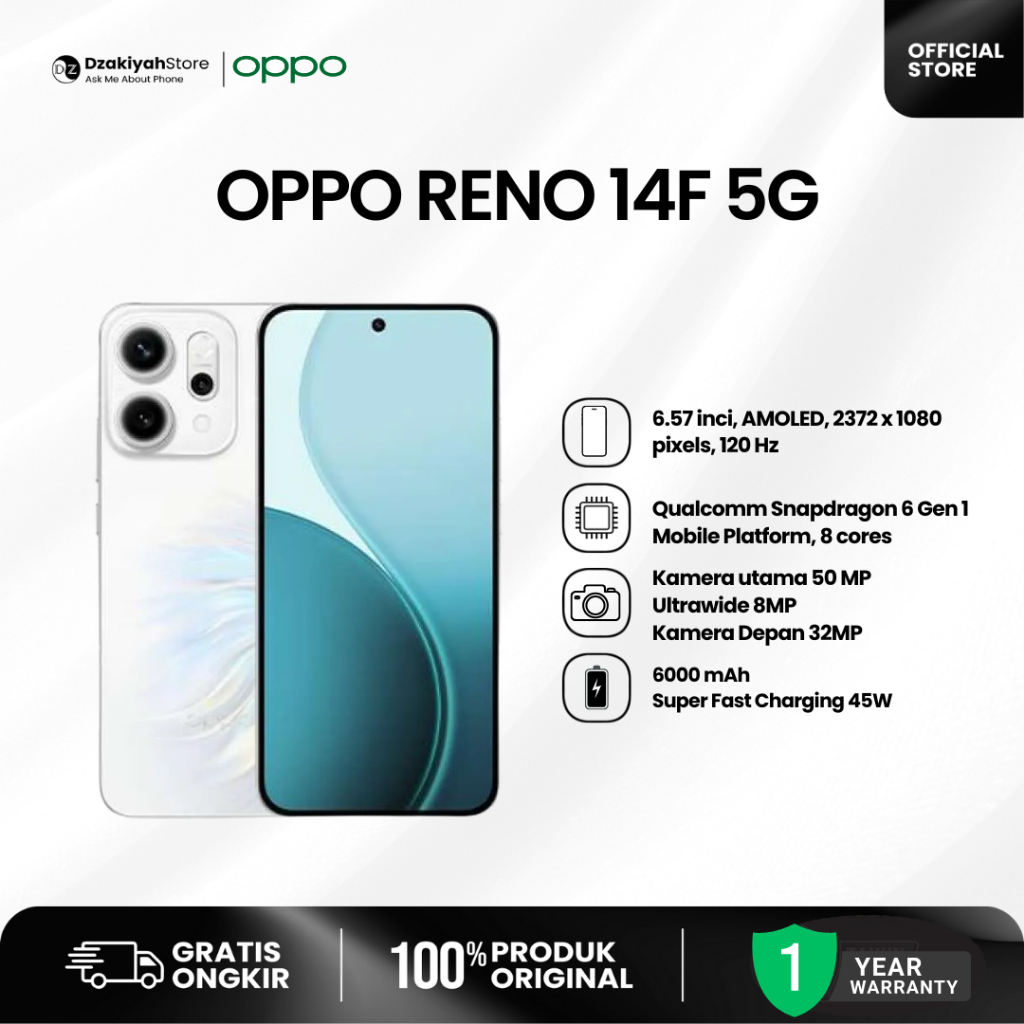 Jual OPPO RENO 14F 5G NEW GARANSI RESMI | Shopee Indonesia