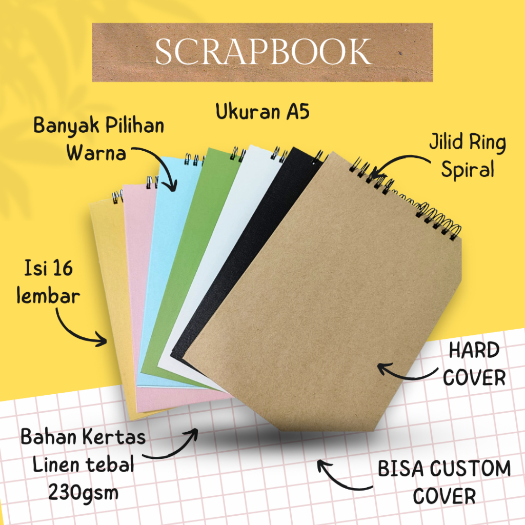 Jual Scrapbook Album Jurnal Vintage, isi Polos, HARD COVER bisa di ...