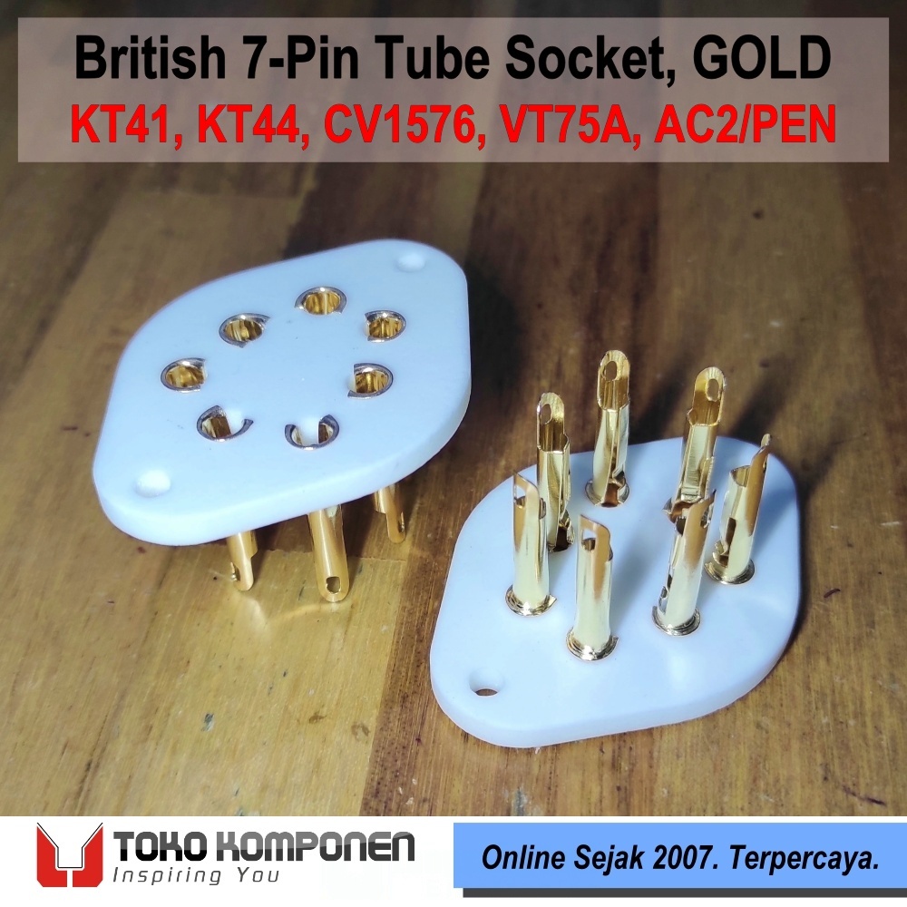 Jual British B7 7 Pin Tube Socket Gold Plated Ceramic KT41 KT44 PM2B ...